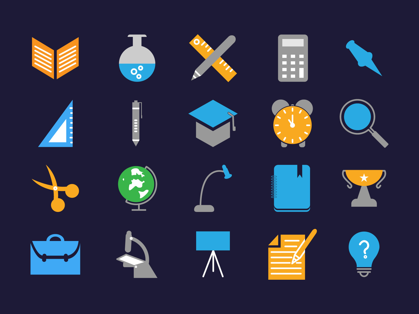 Education Flat Icons by Nextgen Theme on Dribbble