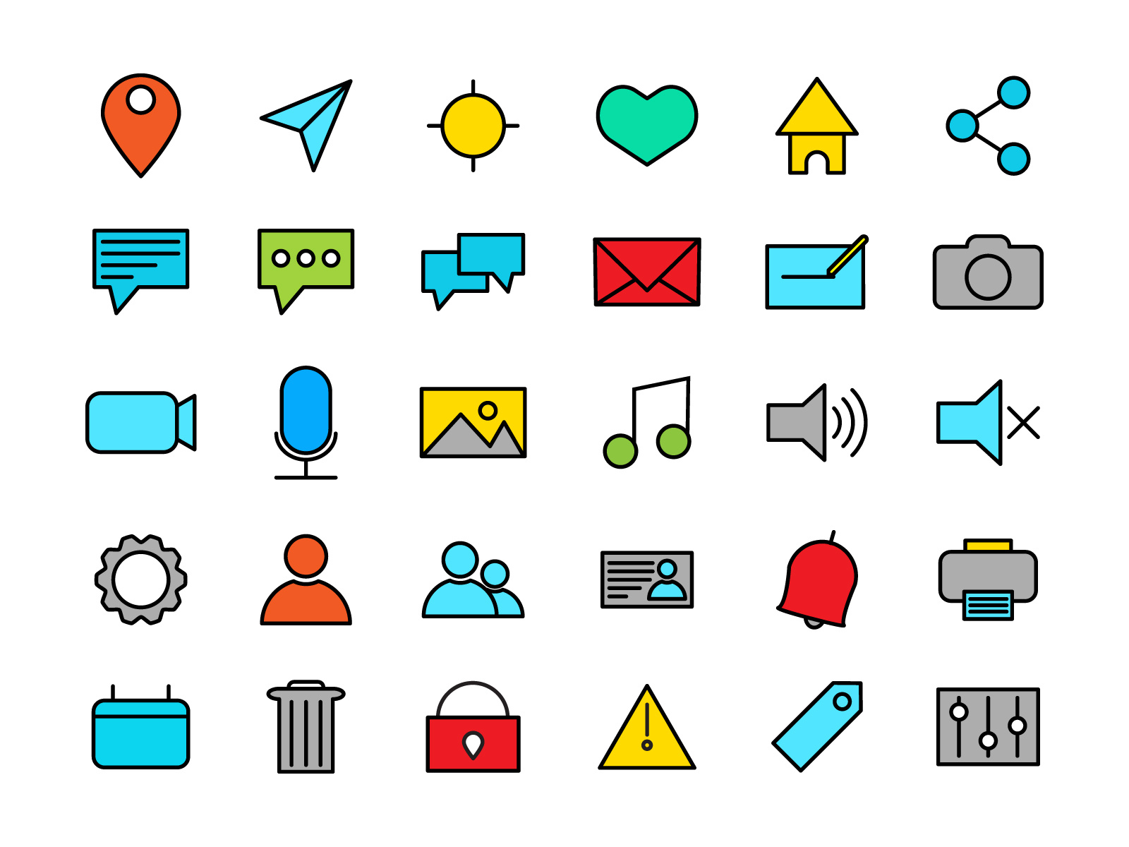 30 Linear Fill Essential Icon Pack Vector Illustrations by Nextgen ...