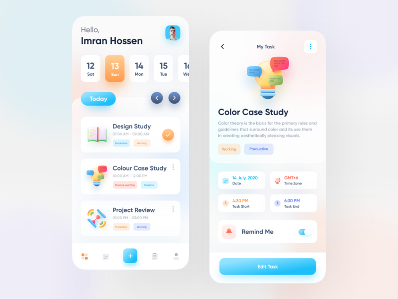 Task Manager UI And Ux App Design Inspiration by Rahul Shamra ⚡ on Dribbble
