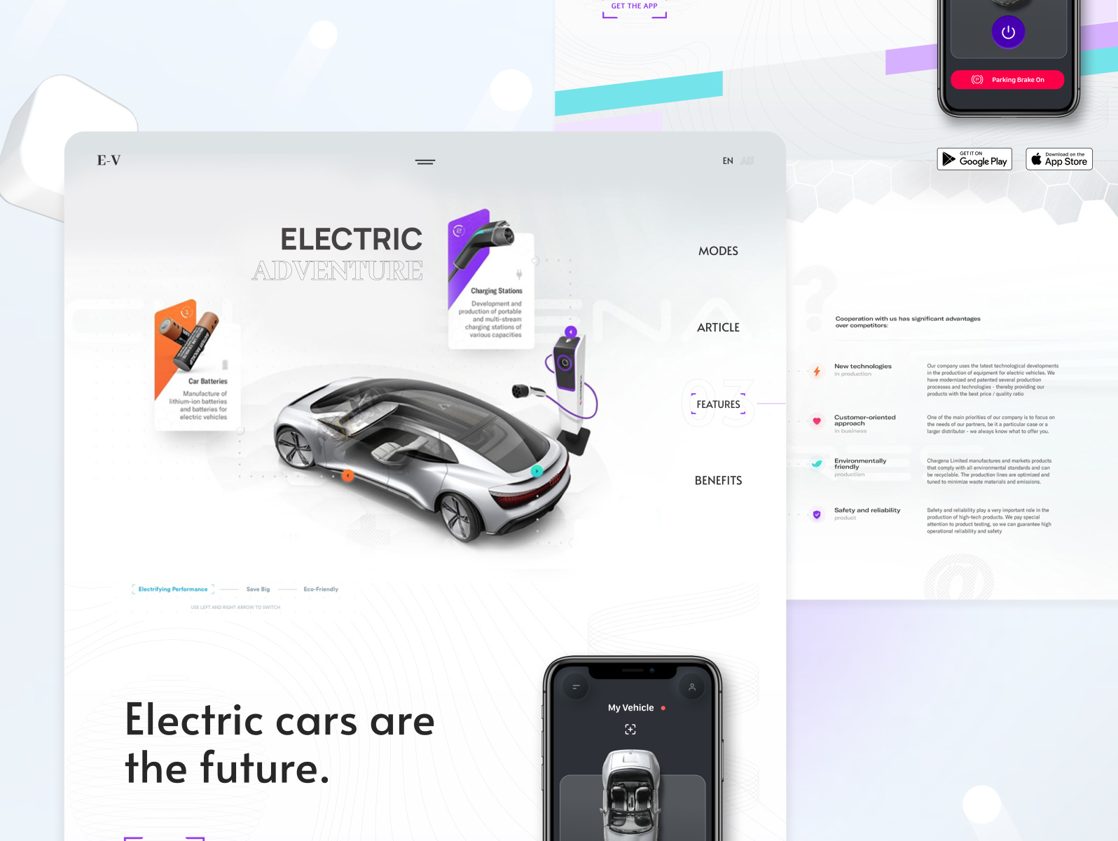 Electrical Vehicle Web Page Concept by Techugo on Dribbble