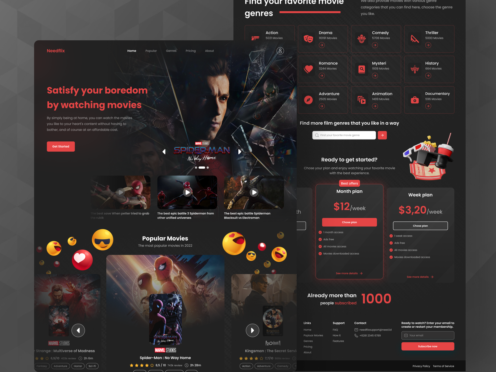 Needflix Streaming Movies Web Design by Arya 🐨 on Dribbble
