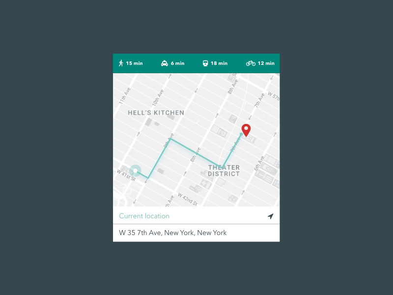 Daily UI - Location Tracker by Nicole Shelton on Dribbble
