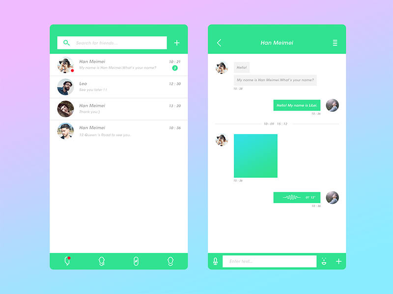 Chat ui by keo on Dribbble