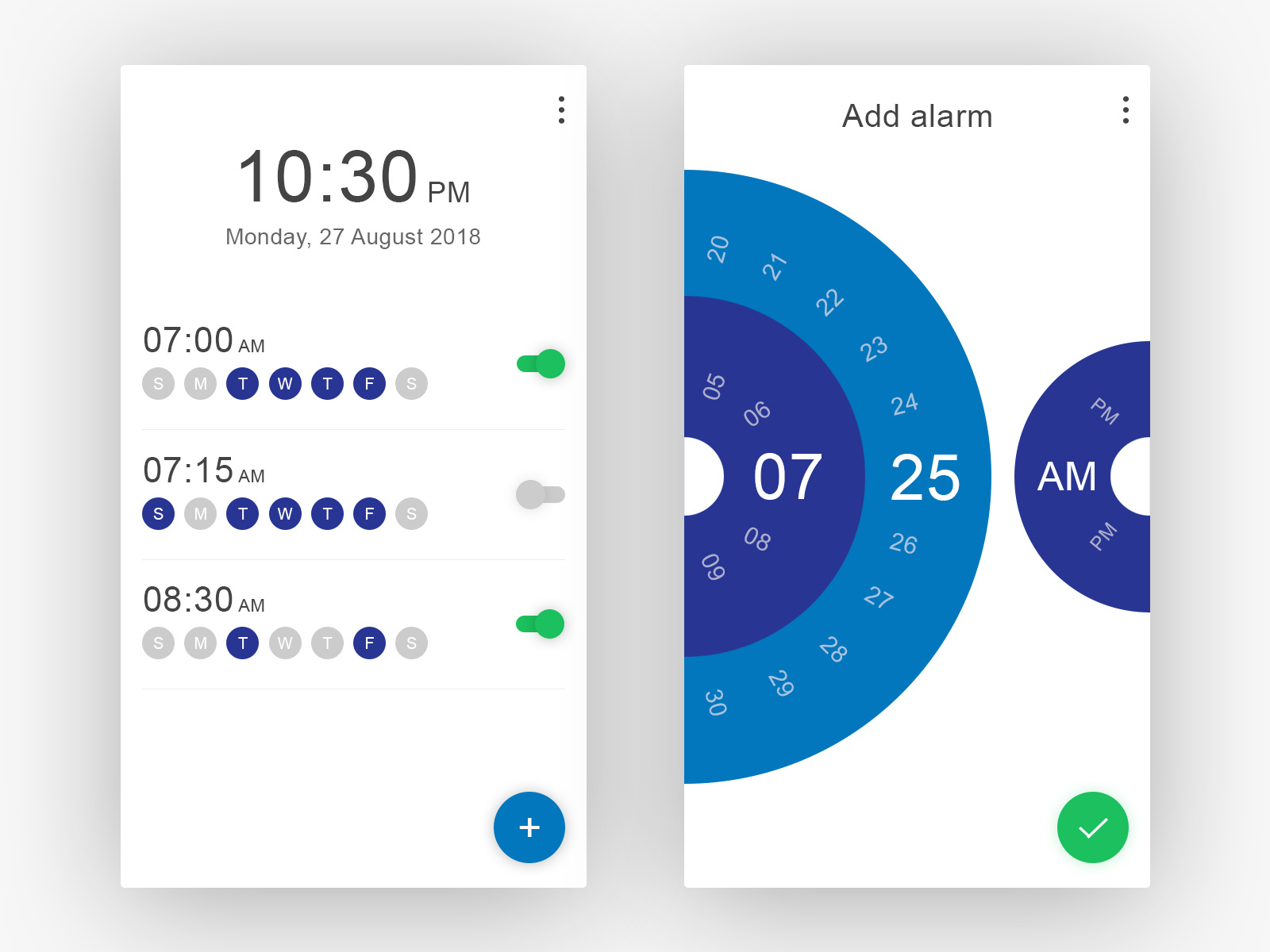 Alarm Clock UI by Subash Matheswaran on Dribbble