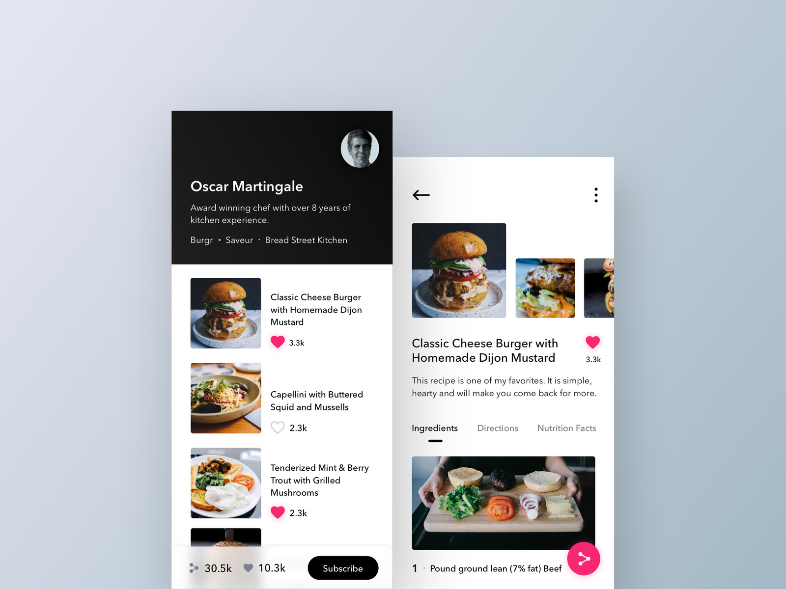 👨🏻‍🍳Cookbook UI by Left Aligned on Dribbble
