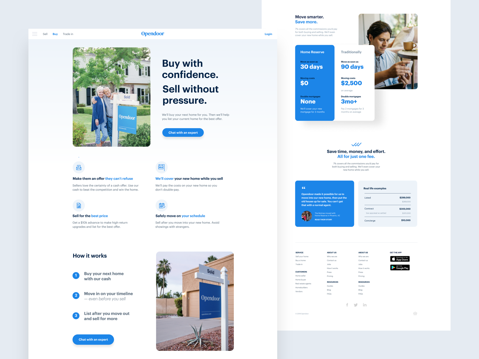 Page layout by Nicolas Solerieu for Opendoor Design on Dribbble