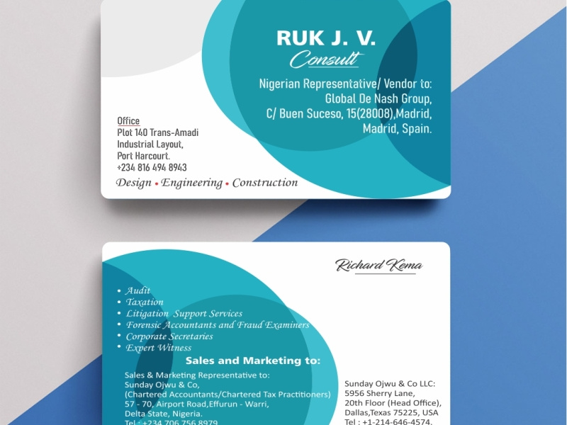 Call card by Bassey Okon on Dribbble
