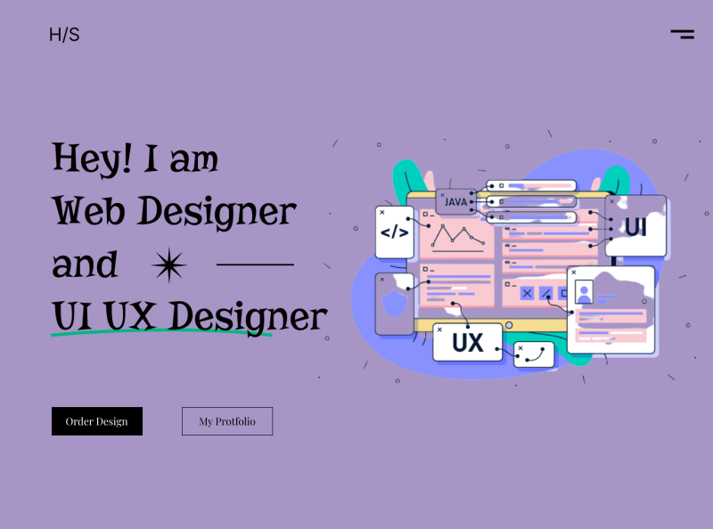 Portfolio Website Header by Hunzalah on Dribbble