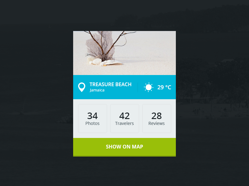 Travel Widget by Mihai Serban on Dribbble