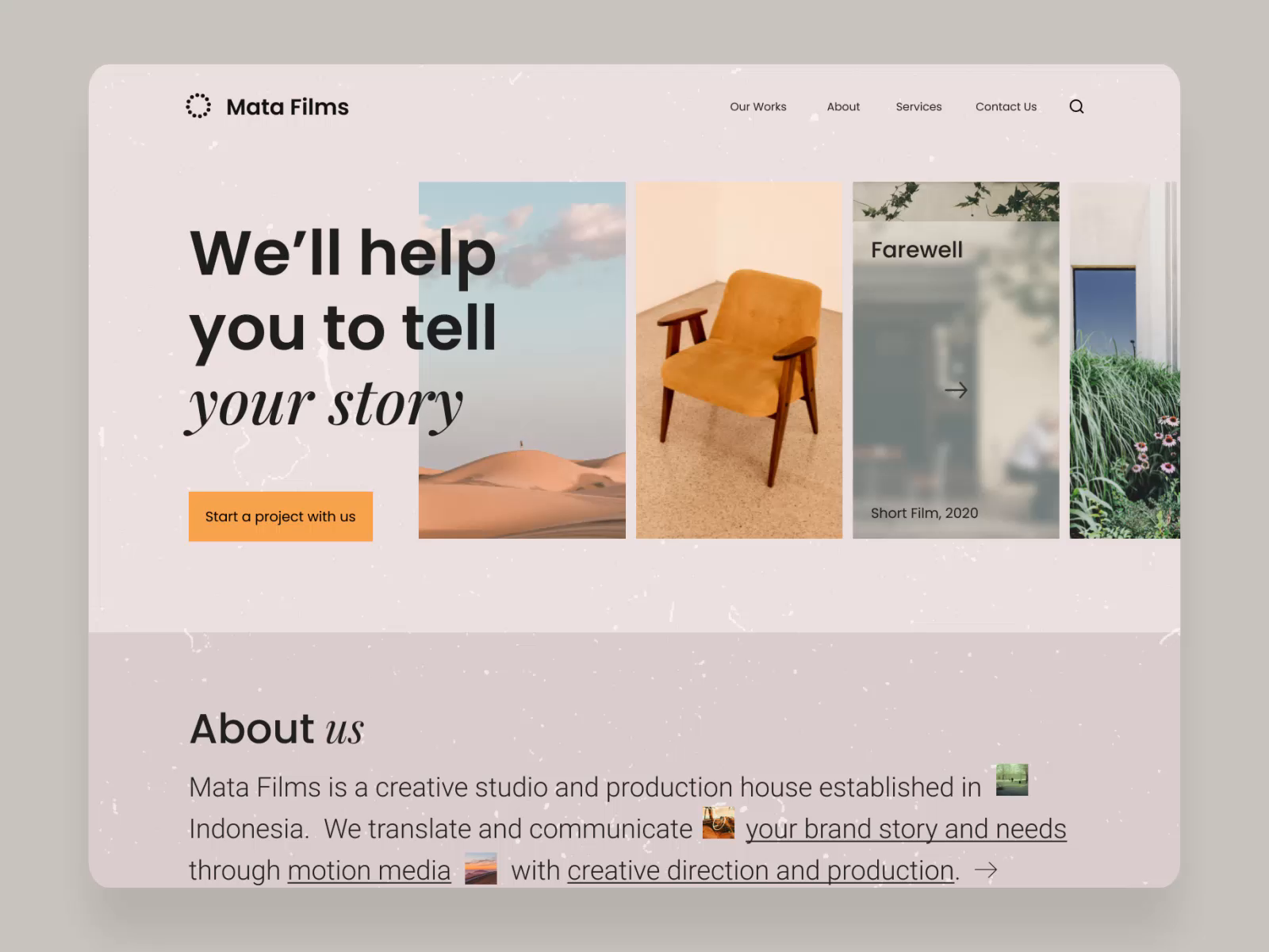 Mata Films - Production House Website by Bella Meillenia for Plainthing ...