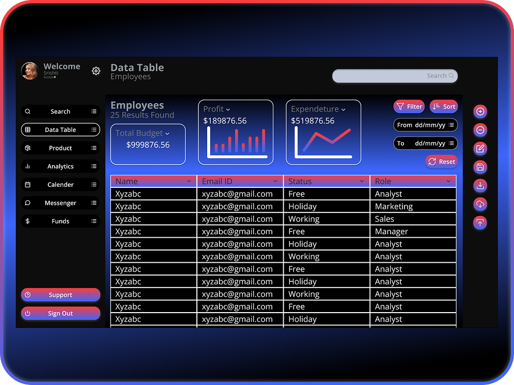 Browse thousands of Data Table images for design inspiration | Dribbble