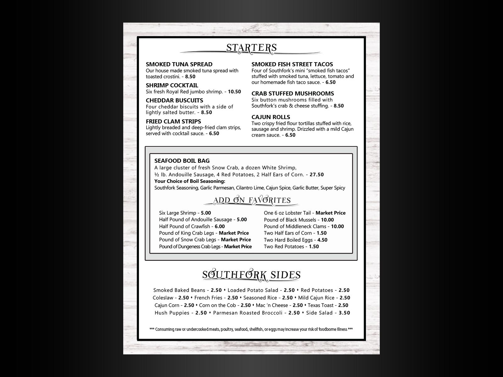 Menu (inside L) to print by Veronika Taylor on Dribbble