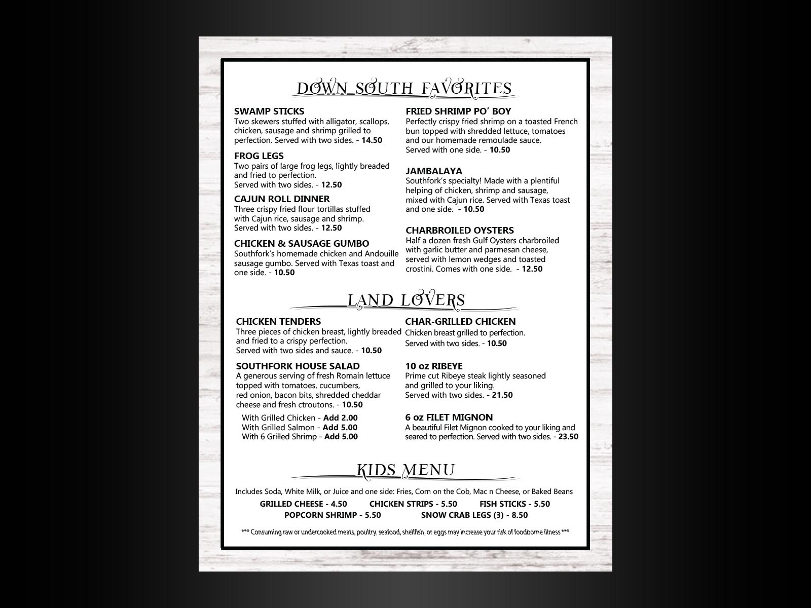 Menu (back) to print by Veronika Taylor on Dribbble