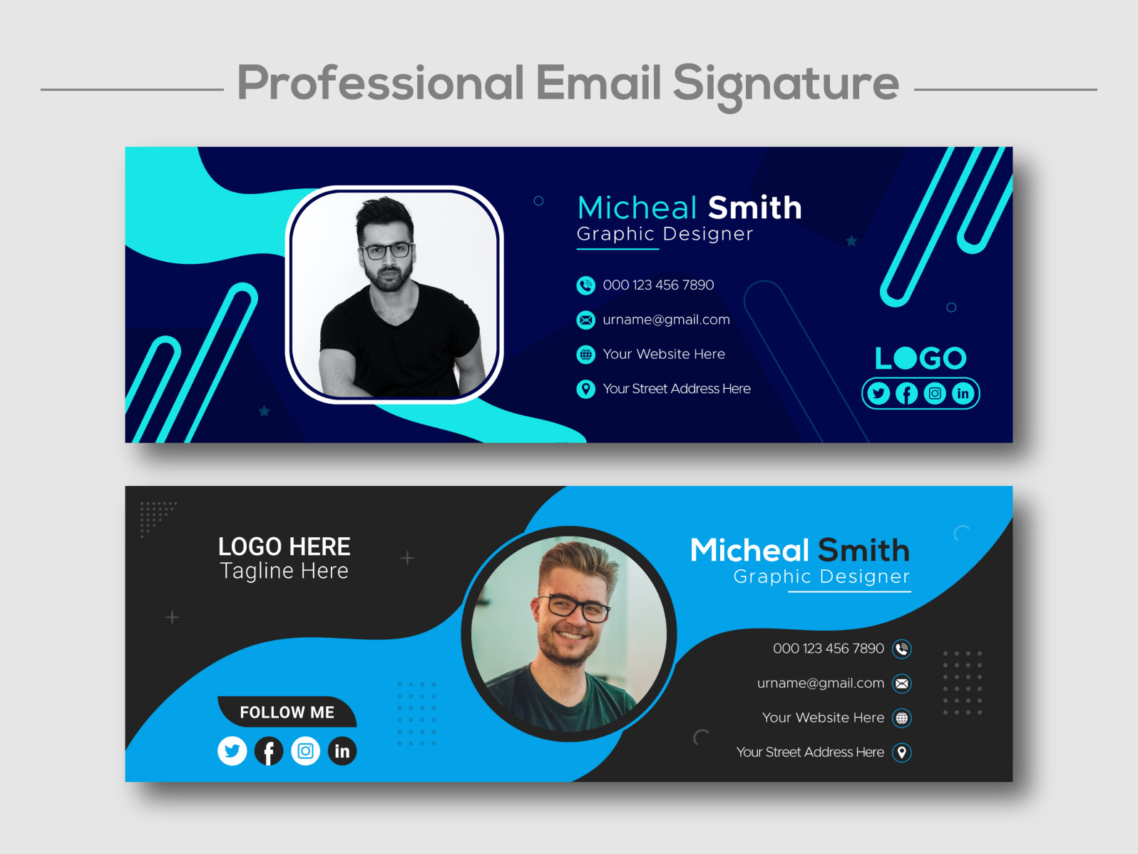 Modern email signature or email footer design template by Rakib Ali on ...
