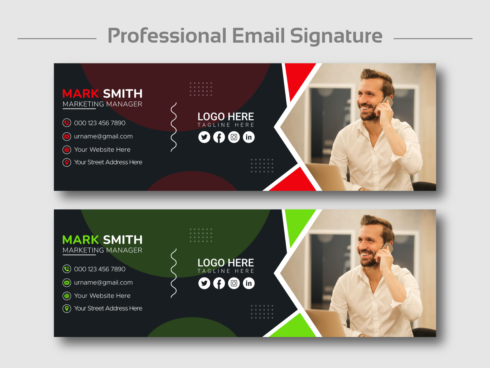 Email signature template or email footer design by Rakib Ali on Dribbble
