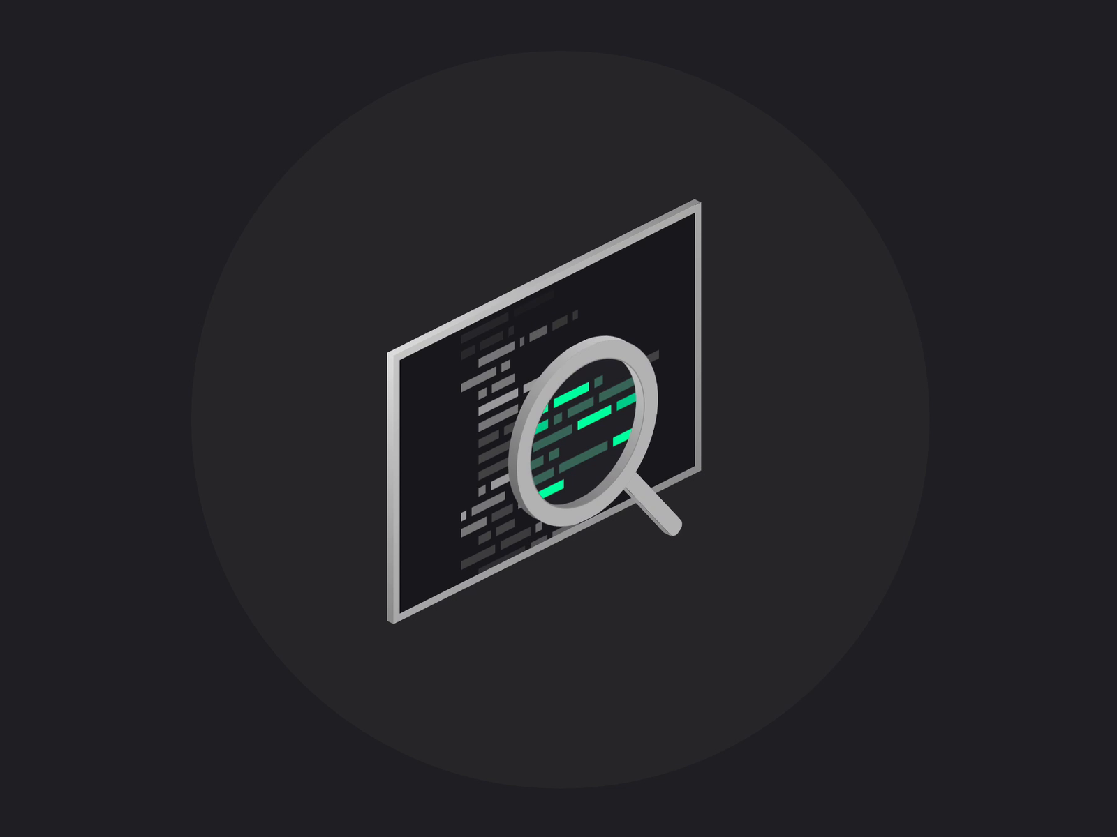 Codus “Debugging” magnifying glass illustration by Luke Taylor on Dribbble