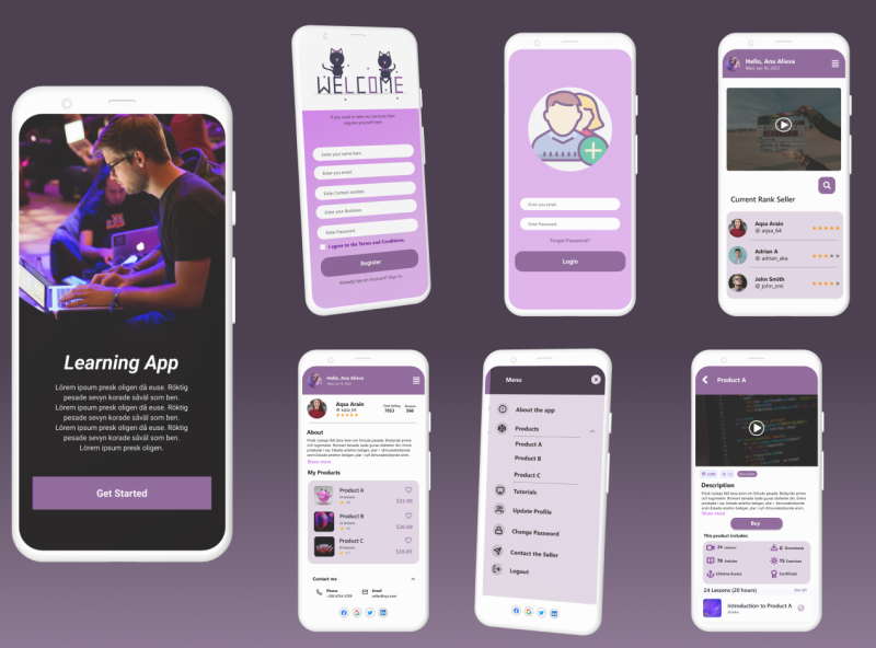 Learning App UX/UI Design by Aqsa Shabbir on Dribbble