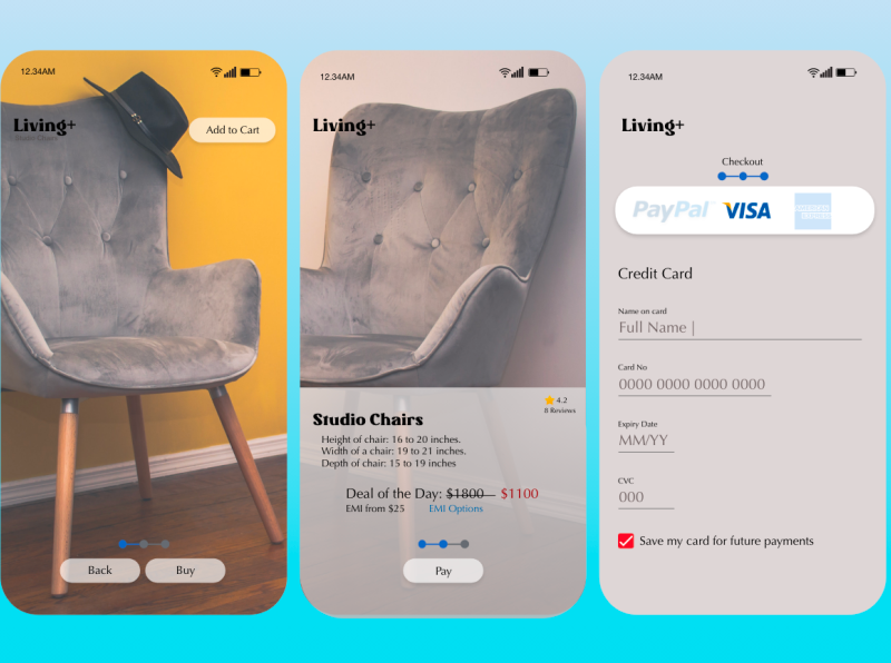 #Daily UI - Credit Card Check out Day 2 by Ebinezer Natarajan on Dribbble