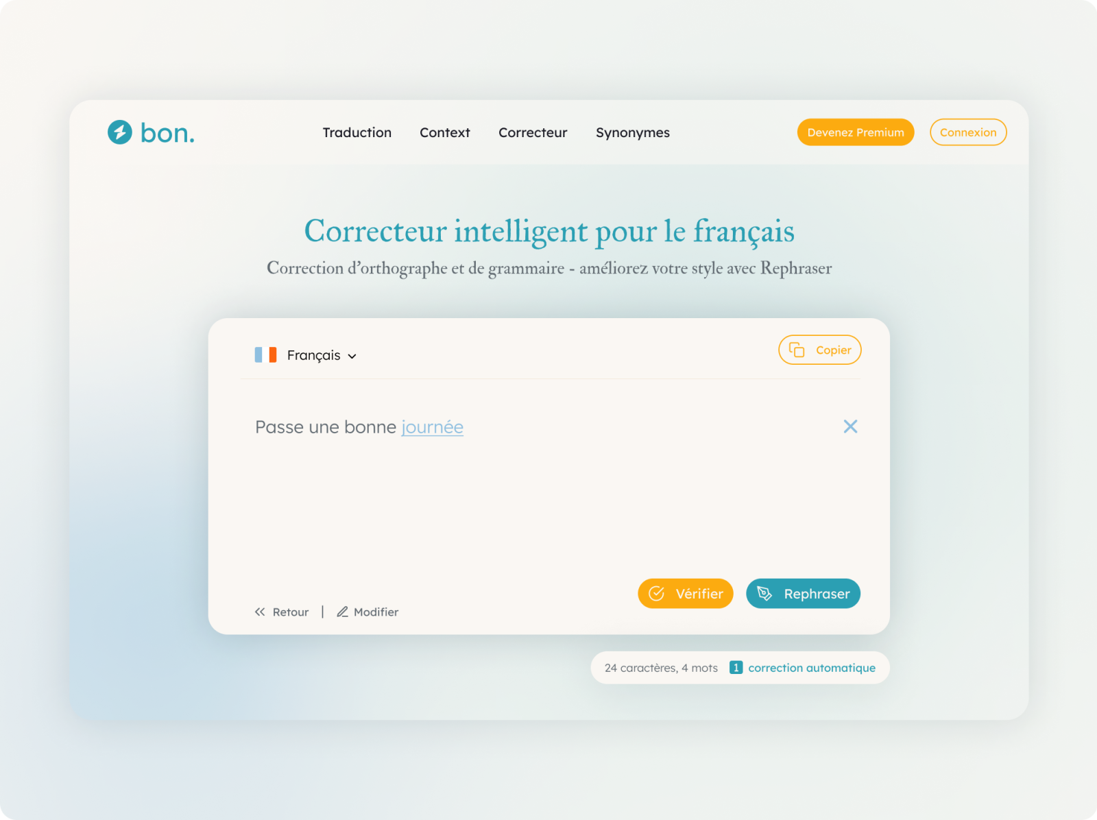 French spelling corrector website by Hind Ali on Dribbble