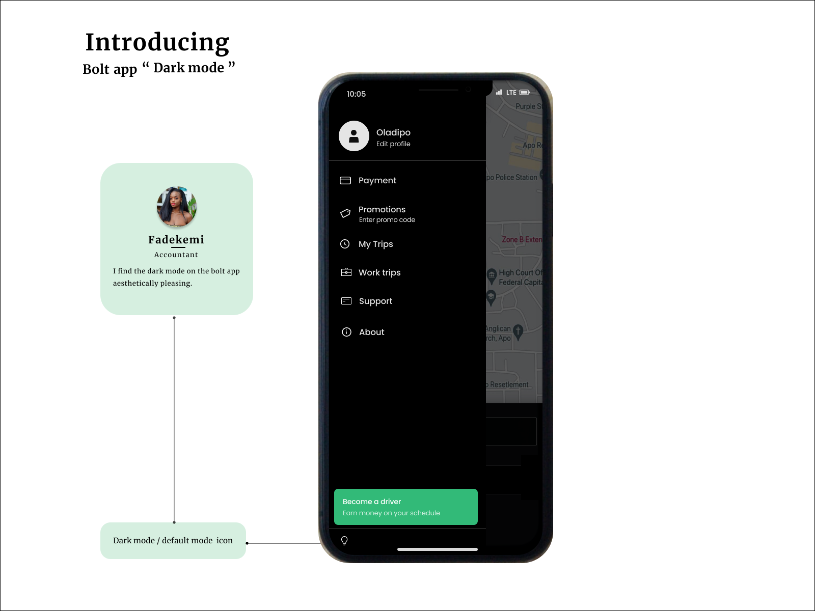 Introducing Dark mode on the bolt app. by Ayo-Apara Oladipo on Dribbble