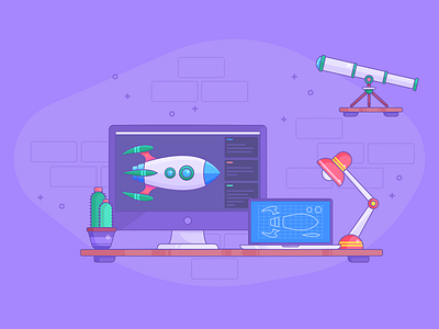 Imagine your rocket by Sébastien Berthomé on Dribbble