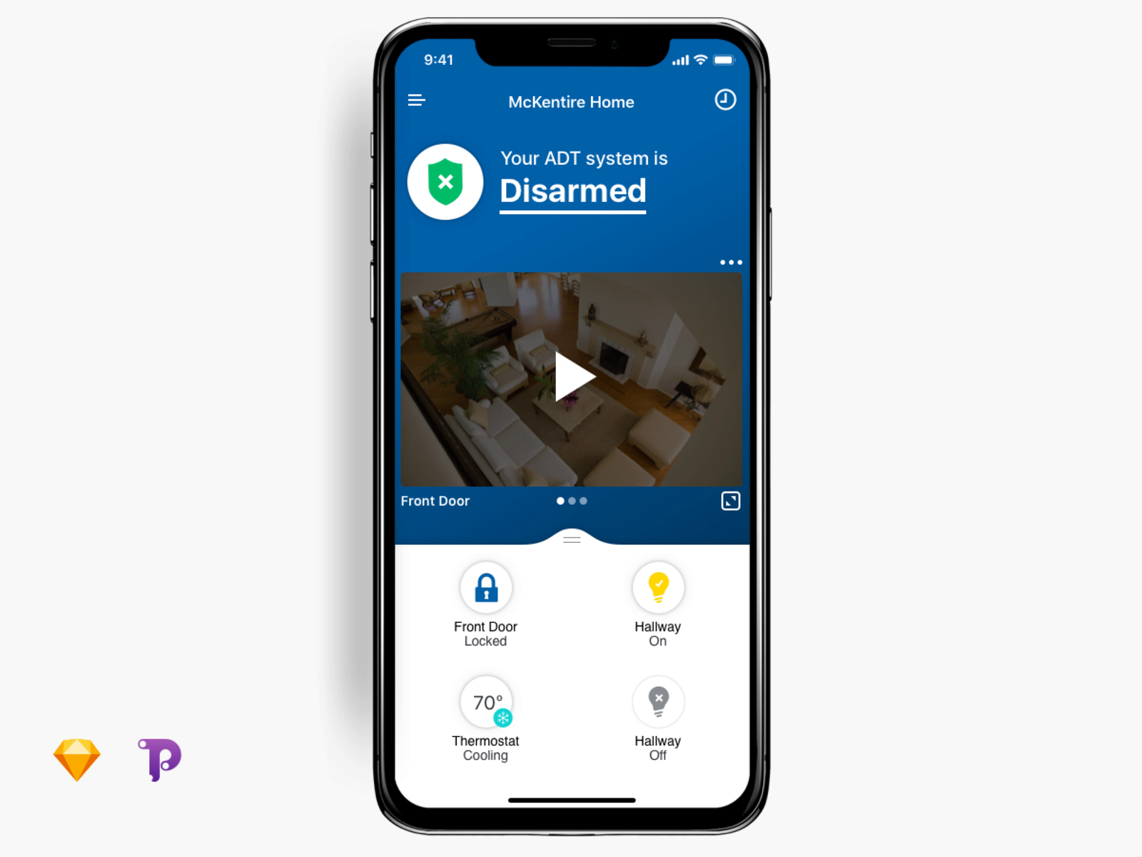 Animated Prototype of Security System App | Sketch to Principle by ...