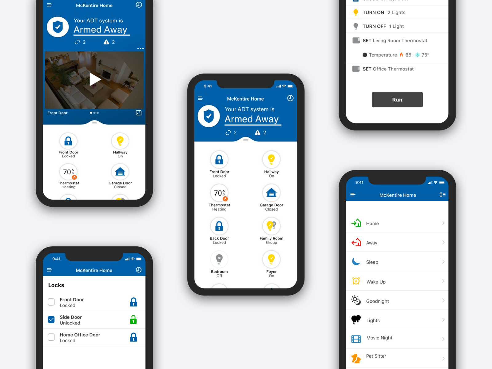 Screenshots of UI for Control App by Scott Sanok on Dribbble
