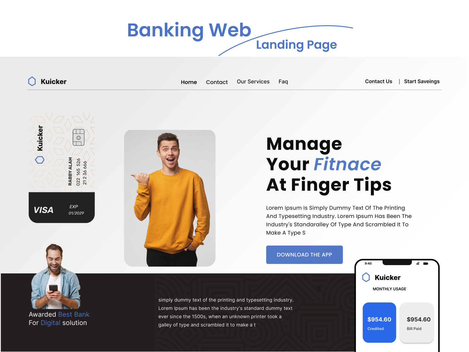 Banking Web Landing Page by Rabby Alam Moin on Dribbble