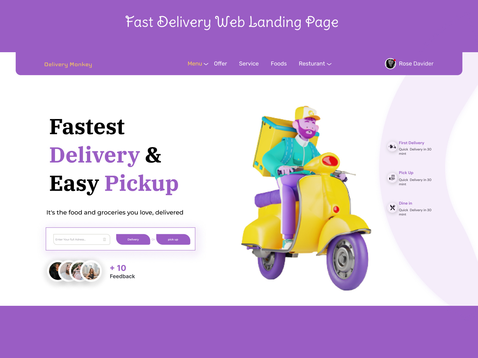 Food Delivery Web Home Page by Rabby Alam Moin on Dribbble