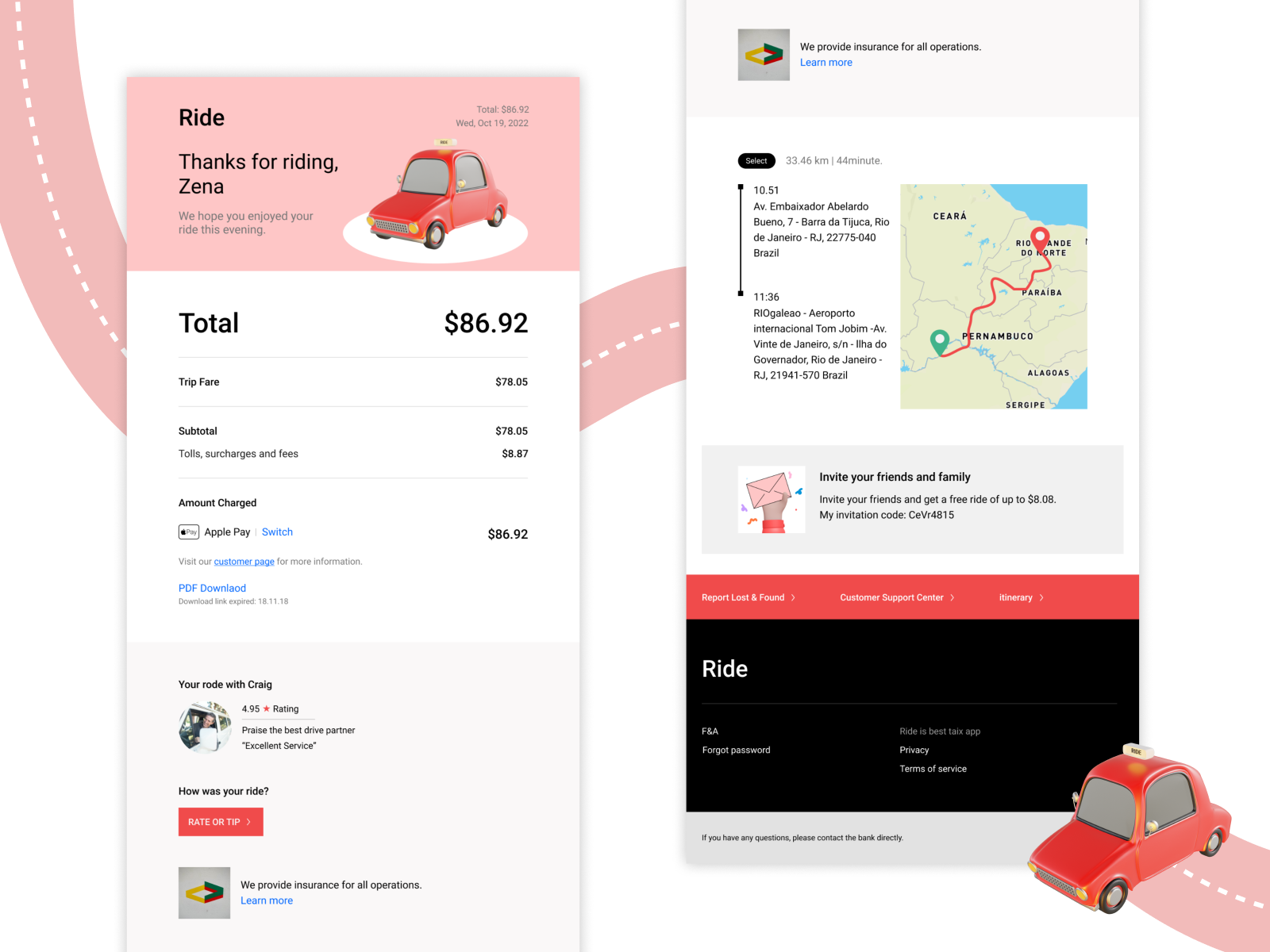 Daily UI 017_Email receipt by Zero 00 on Dribbble