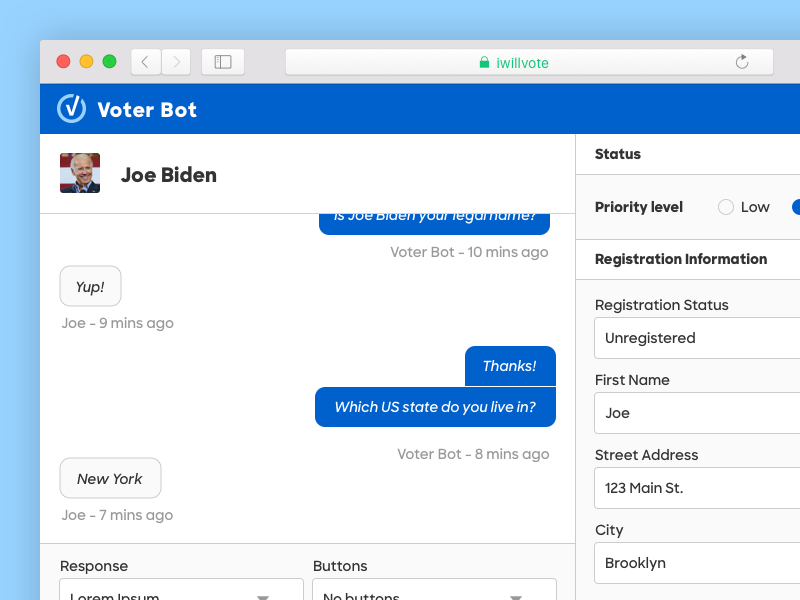Voter Bot Admin by Denny McFadden on Dribbble
