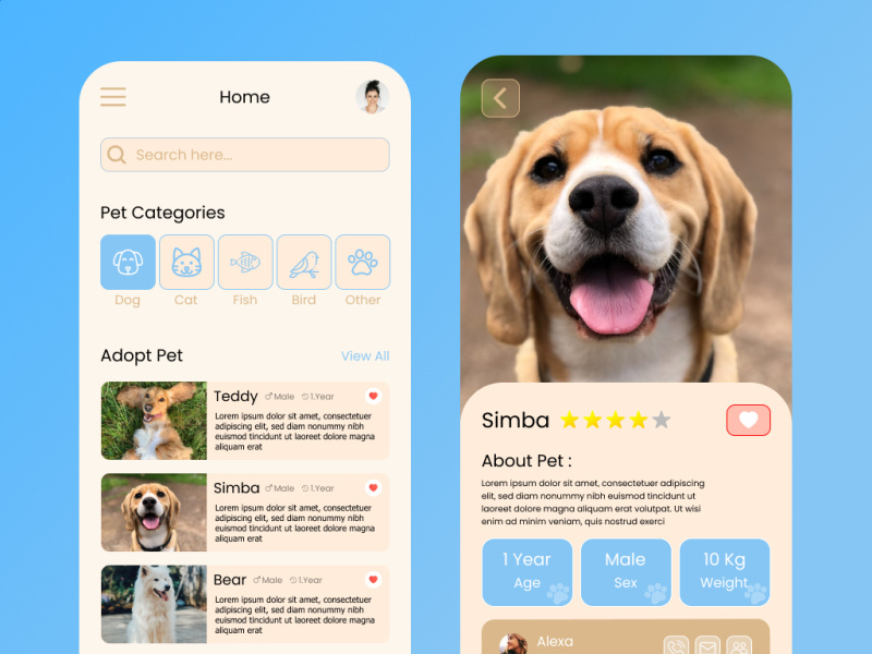 Pet App by Bushra.Design on Dribbble