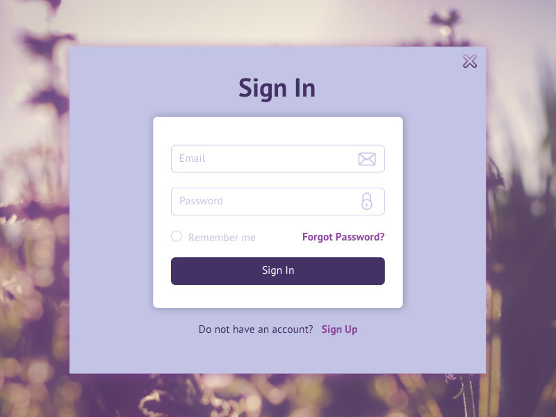 Daily UI #001 - Sign In Form by Eunice Choi on Dribbble