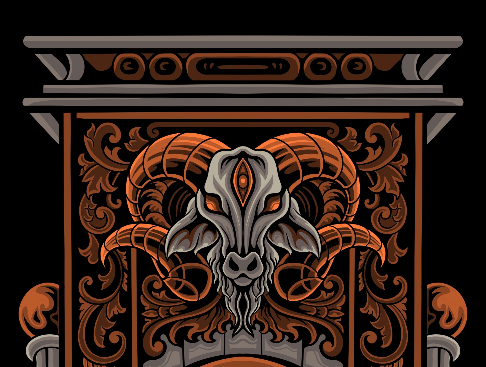 satanic style goat head design by seniwent_artwork on Dribbble