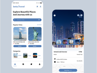 Home and Booking Screens (Travel app) by Margaret Okosun on Dribbble