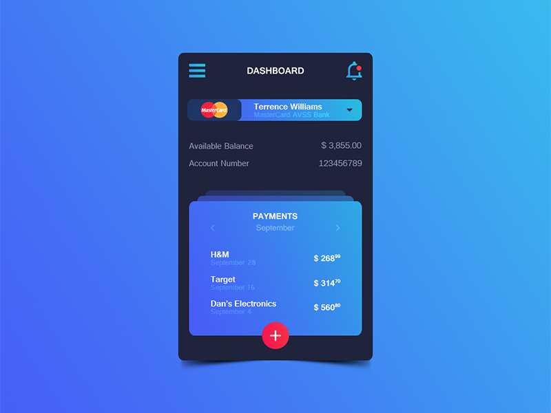 Bank Account UI by AvessoVision on Dribbble