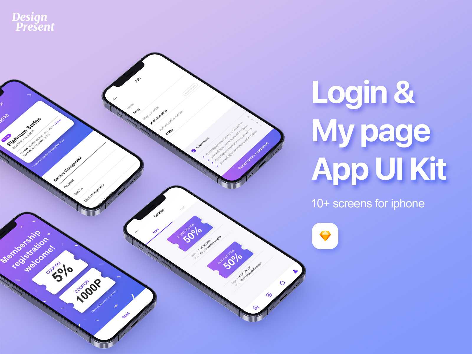 Login&My page APP UI kit by Design Present on Dribbble