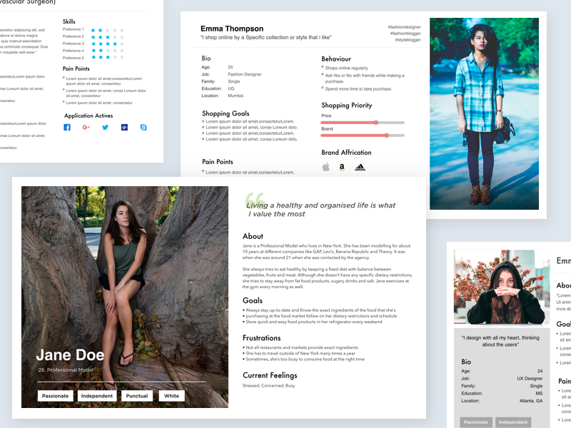 UX Persona Templates by Karthikeyan Vibeeshanan on Dribbble