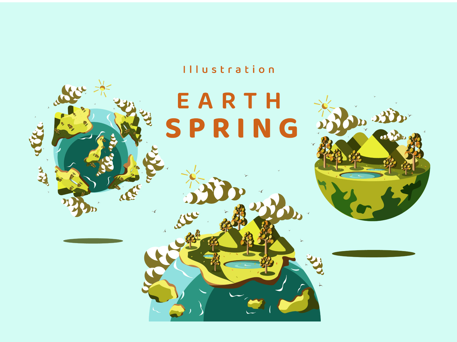 Illustration Earth Spring by Nine Vector on Dribbble
