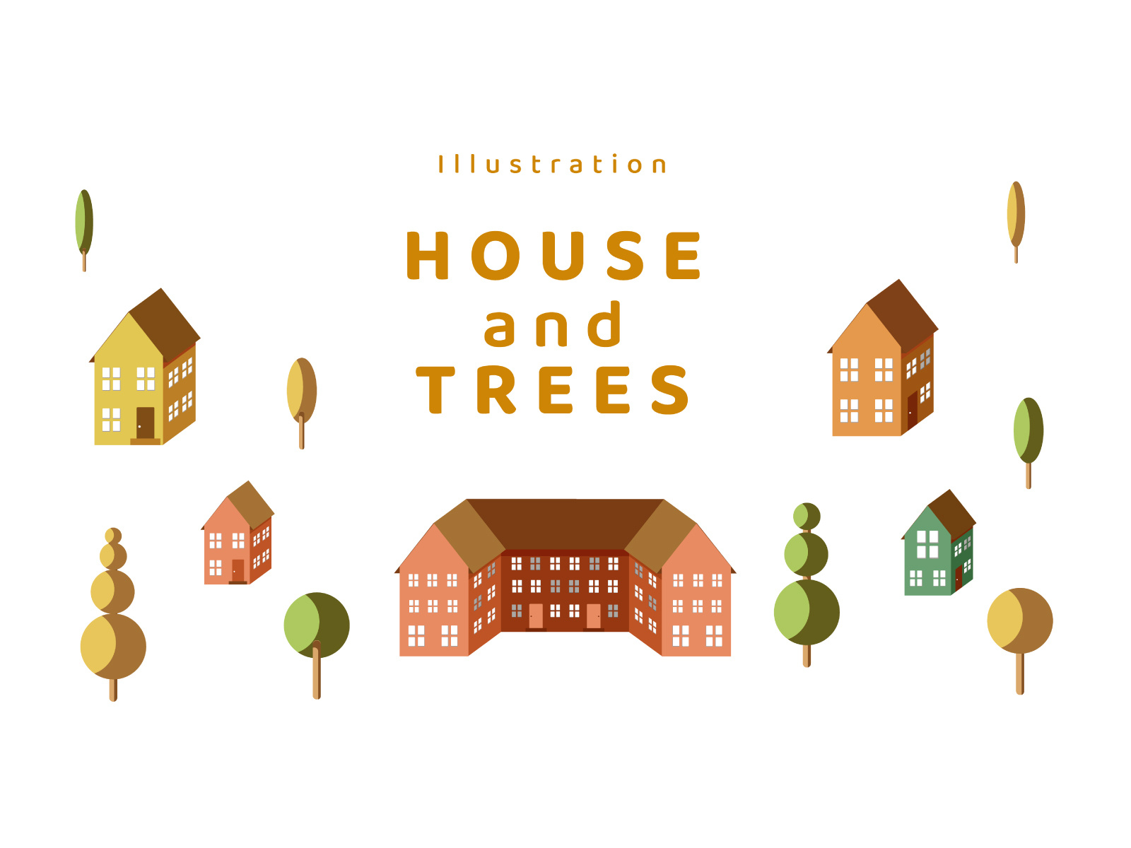Illustration House and Trees by Nine Vector on Dribbble