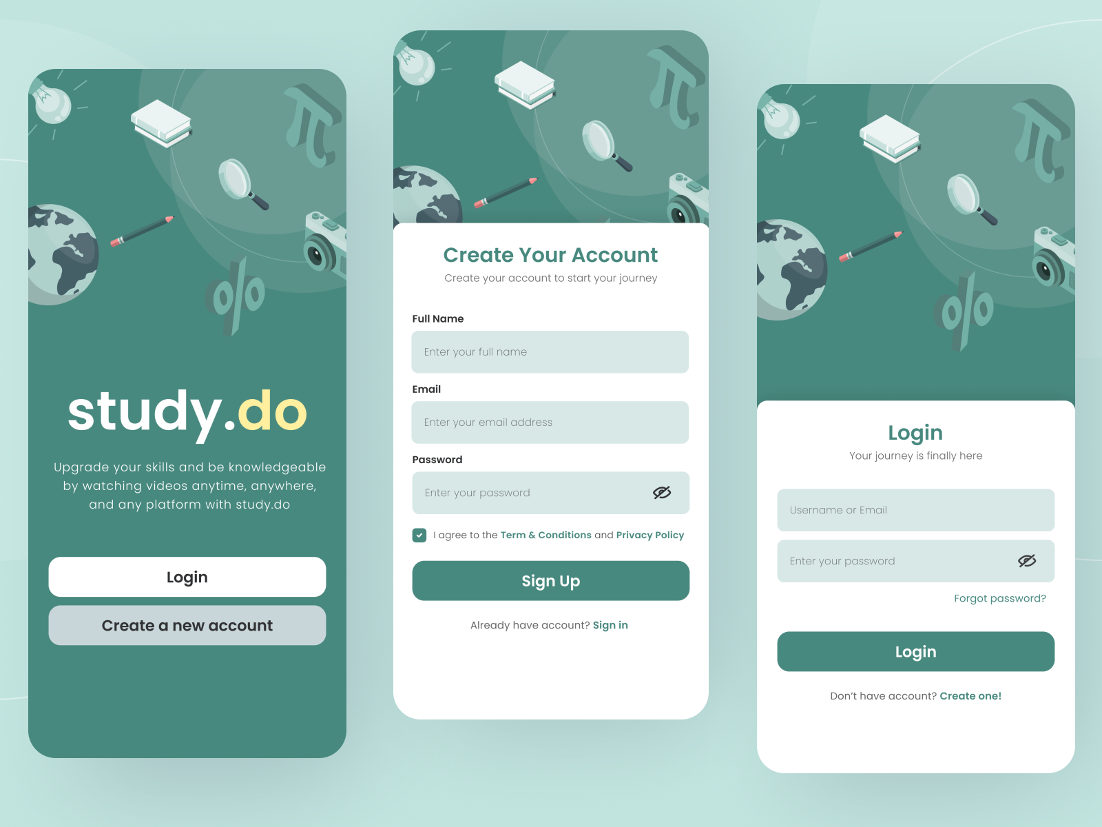 Sign Up & Login Mobile App by Reinka Diba on Dribbble