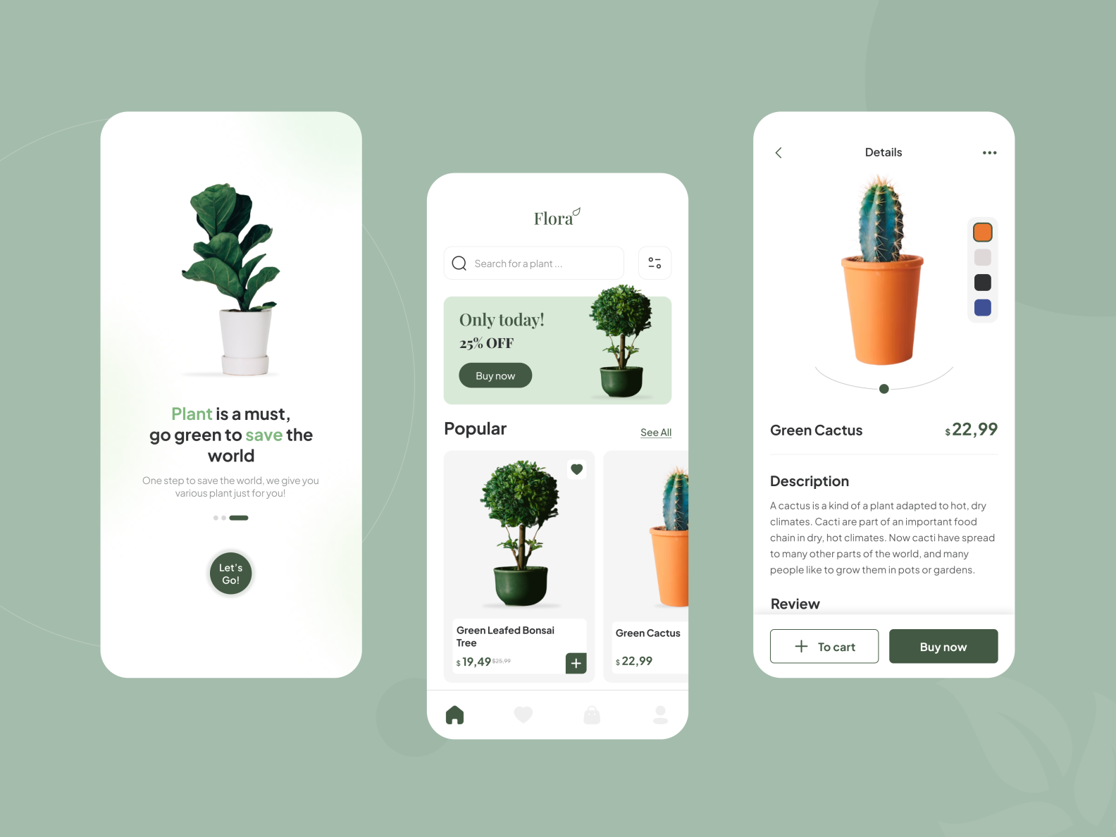 Flora - Plant Shop Mobile Apps UI Design by Reinka Diba on Dribbble