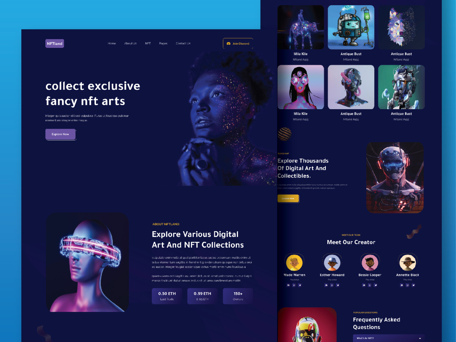 NFT Landing Page Design by Md Saimon Hossen on Dribbble