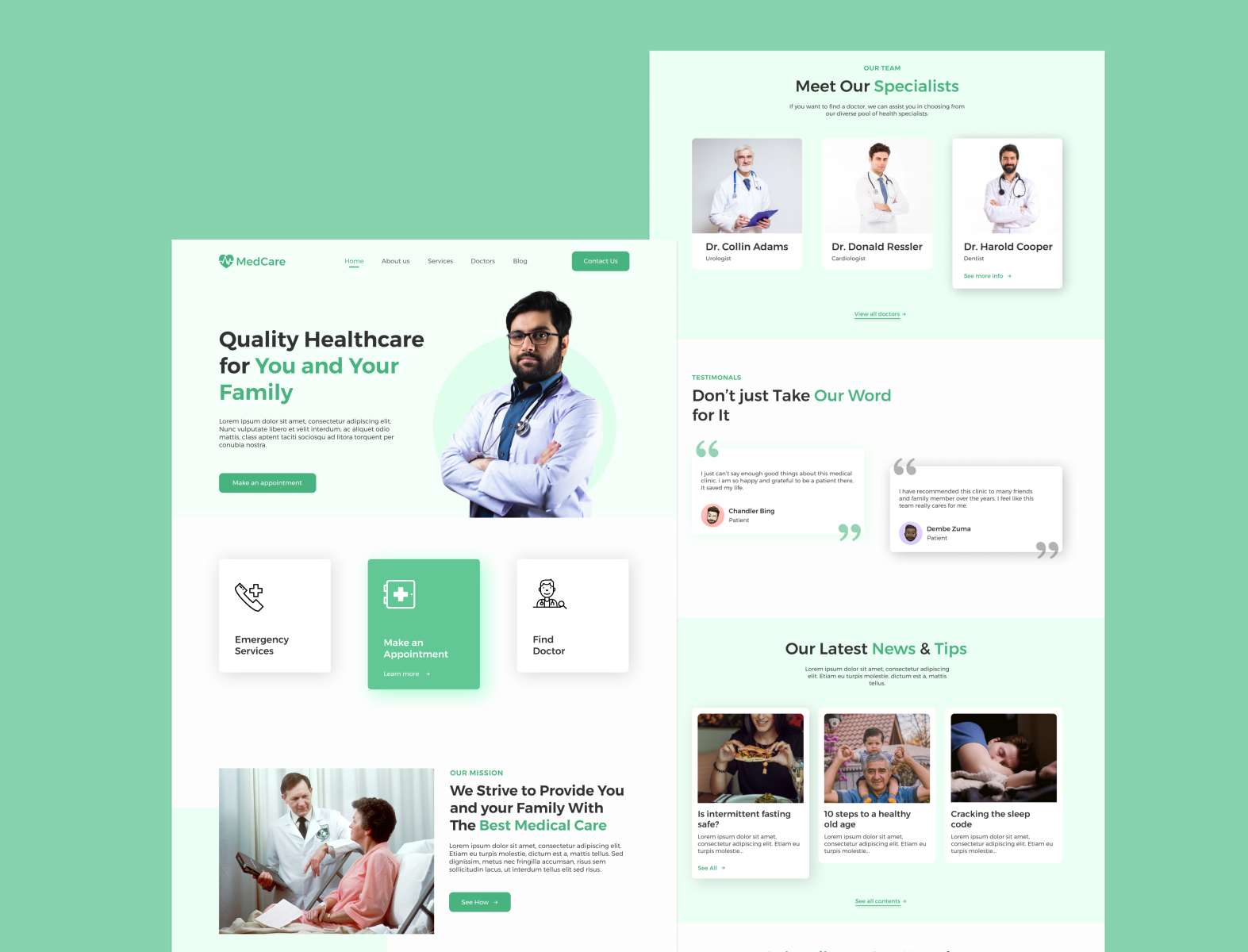 Healthcare Agency Landing page UI by Collins Abudu on Dribbble