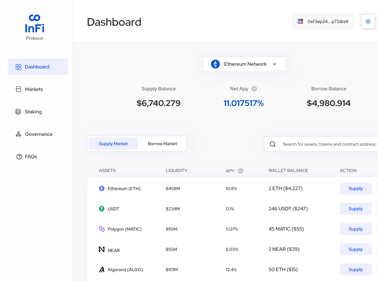 Defi app dashboard UI by Collins Abudu on Dribbble