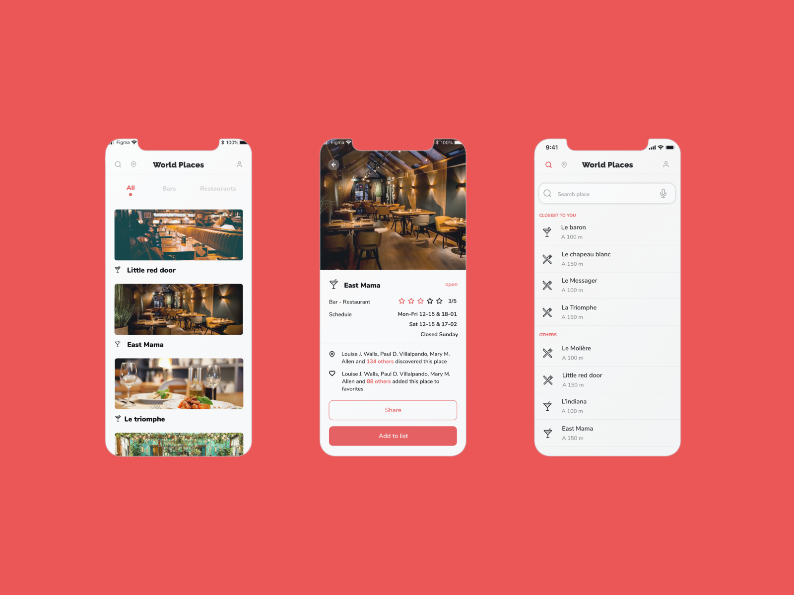 WORLD PLACES - MOBILE APPLICATION by Ludivine on Dribbble