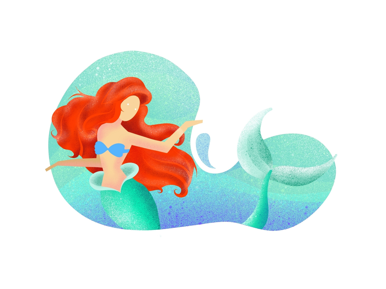 (15/100) Disney princess #3: Ariel by Yuanlei Huang on Dribbble