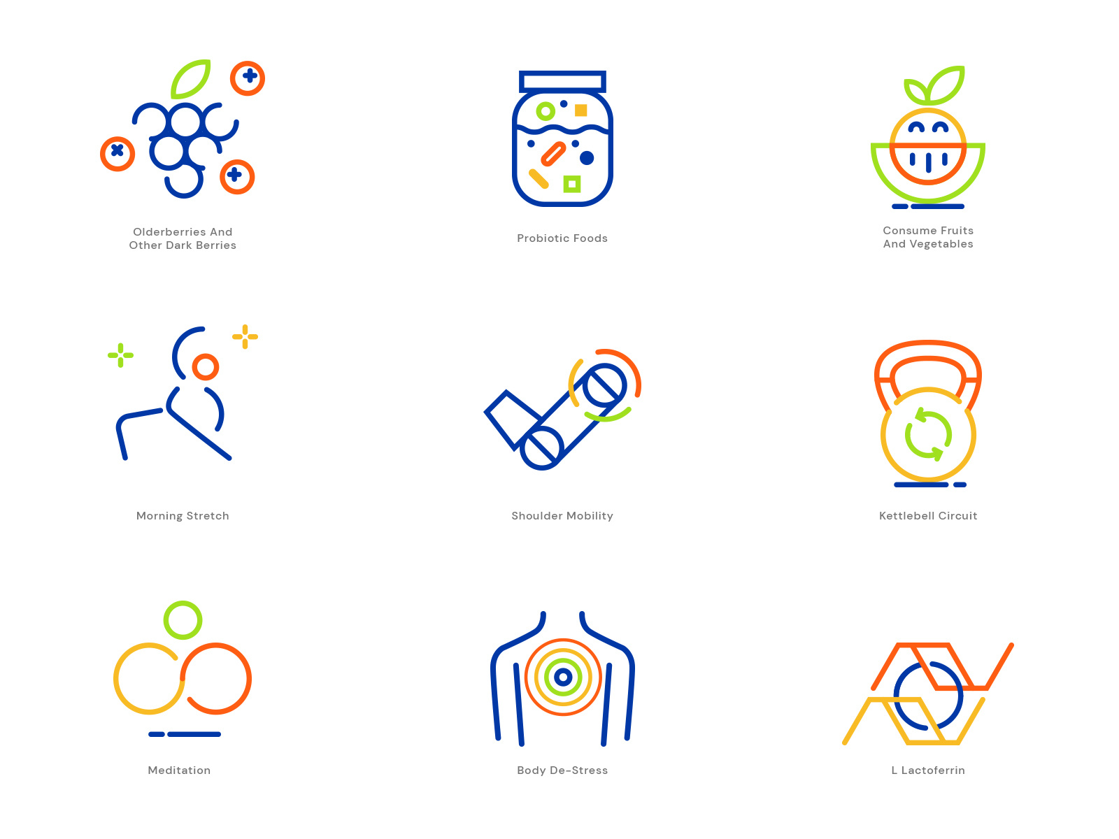 Health & wellness app icons by younique on Dribbble