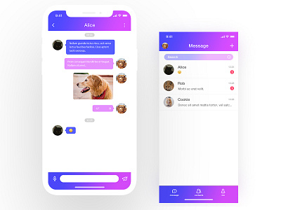 (11/30)Day's UI design training - Chat by 阿乌 on Dribbble