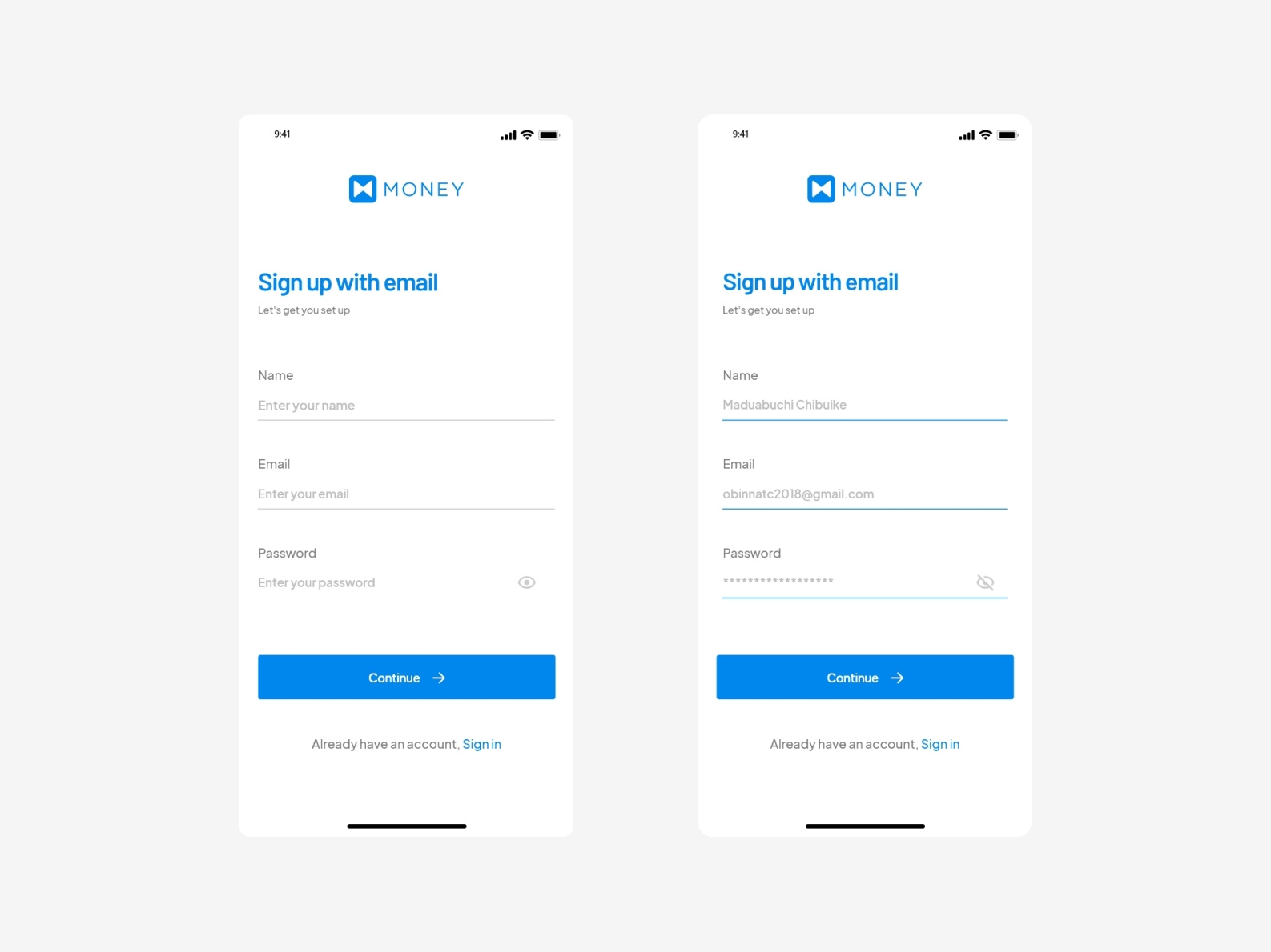 Sign up screen by Maduabuchi Chibuike on Dribbble
